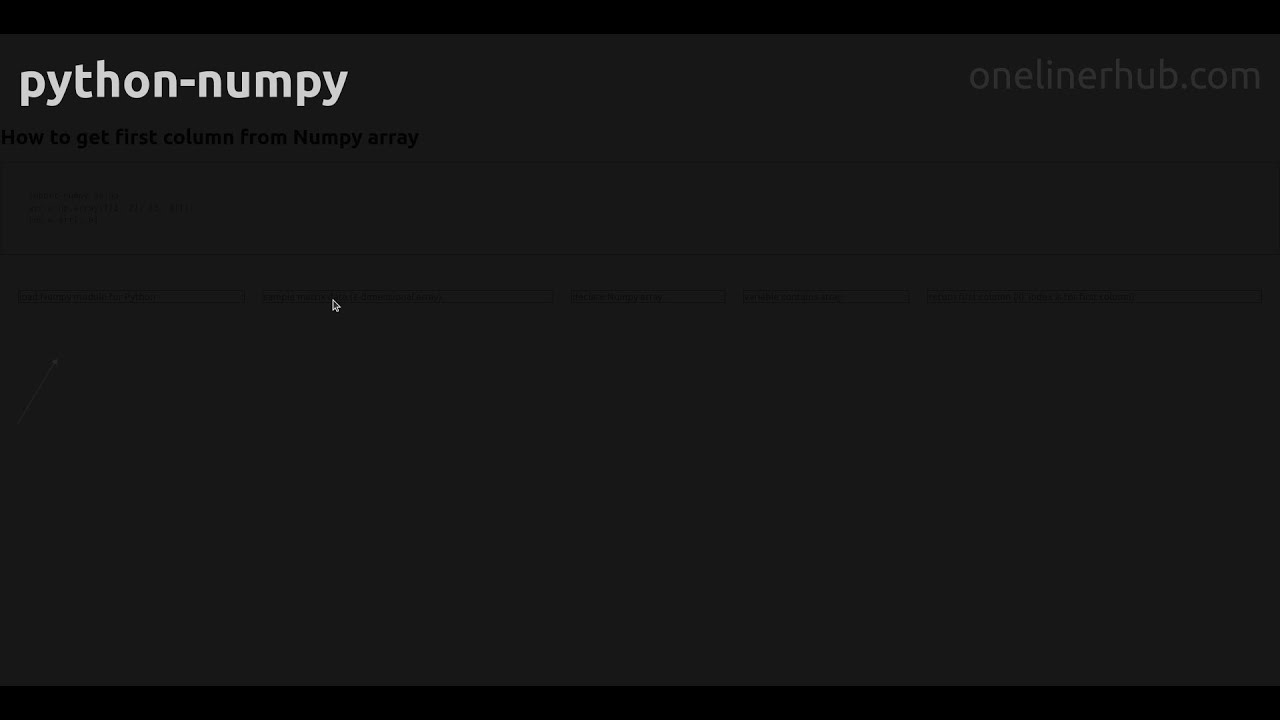 How to get first column from Numpy array