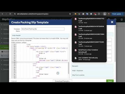 Create ShipStation Packing Slip for SerialTrack