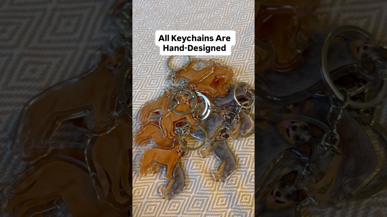 Australian Cattle Dog / Heeler Keychains - Bluey & Bingo Vibes 💙🧡#trinket #giftideas #etsy