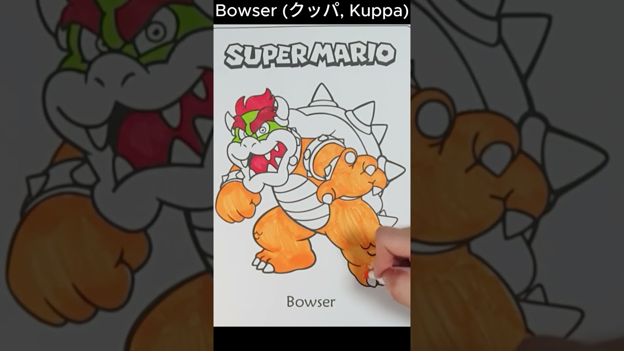 Super Mario Bowser Coloring Pages, Nintendo, King Koopa painting #shorts