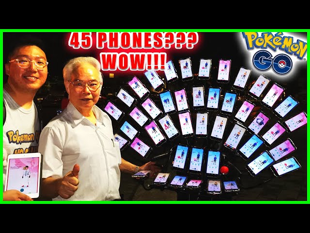 74-year-old Pokemon GO player spends time catching rare pocket monsters using 64 phones