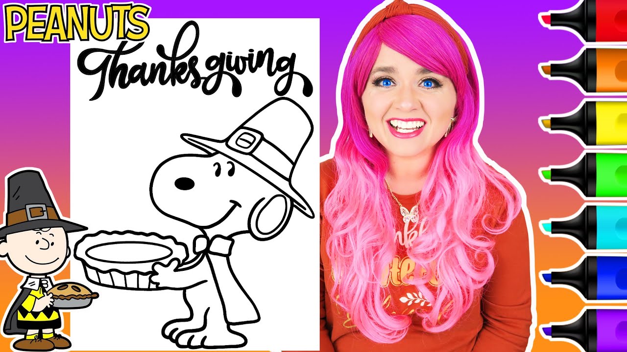 Coloring Snoopy Thanksgiving Charlie Brown Coloring Page | Ohuhu Art Markers