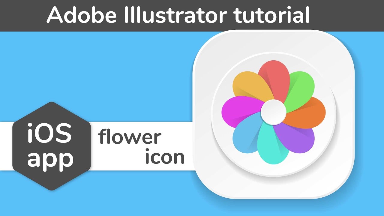Flower app icon Adobe Illustrator tutorial. How to create vector iOS icon