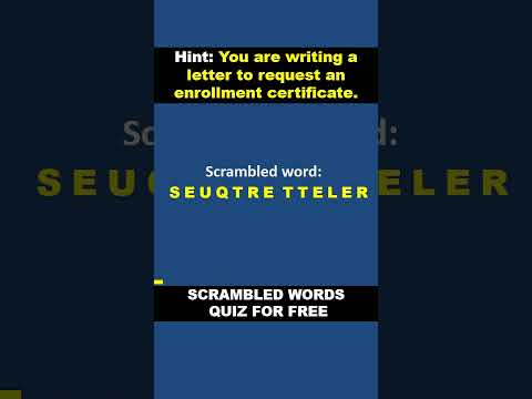 Unscramble the Scrambled word in the quiz
