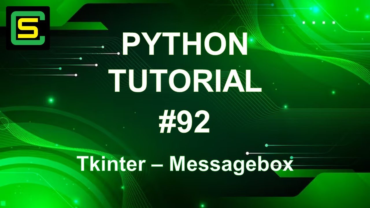 Python Tutorial #92 – Tkinter – Messagebox