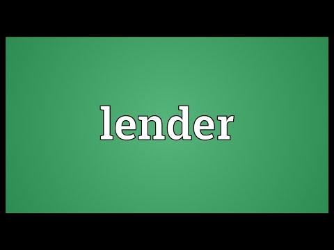 Lender Meaning