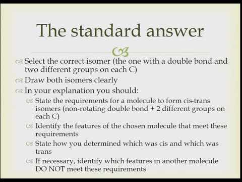 Cis-trans isomerism exam questions