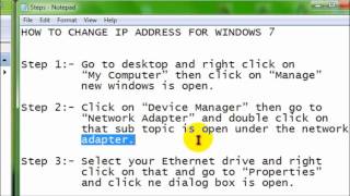 How to change IP Address