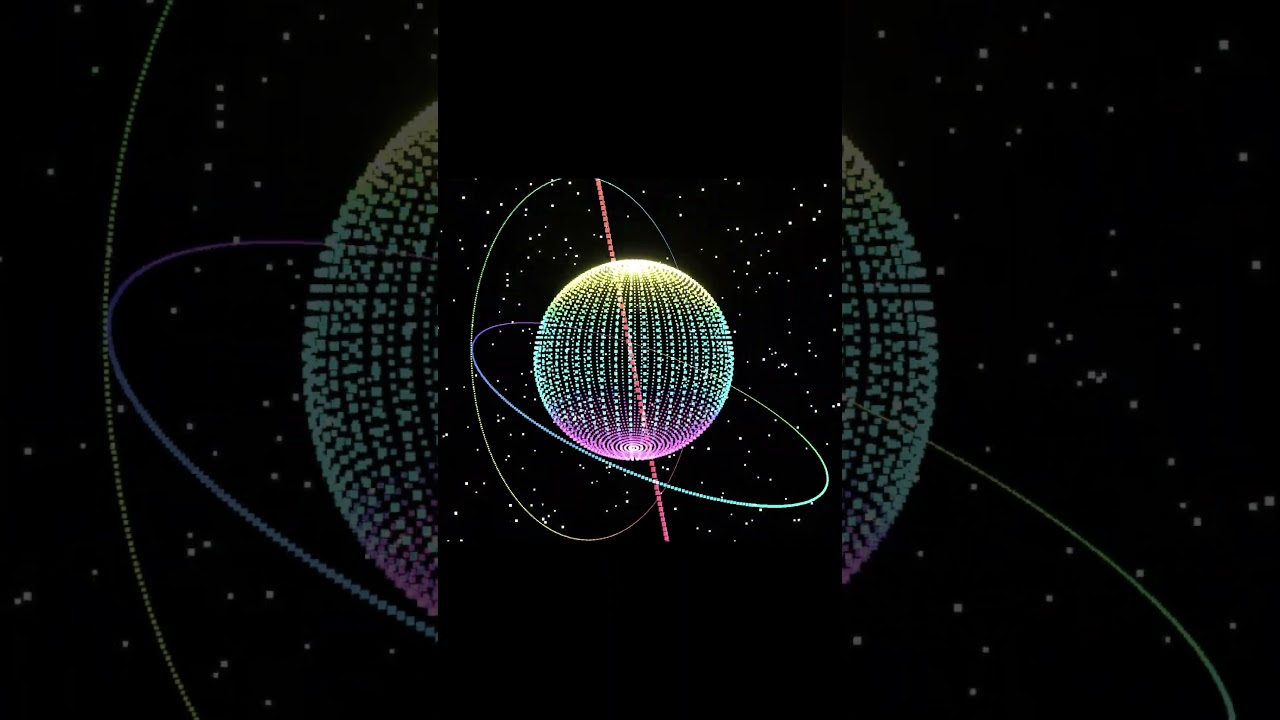 DreamSphere: Glowing Galaxy Particle Animation (4K UHD) #coding #space