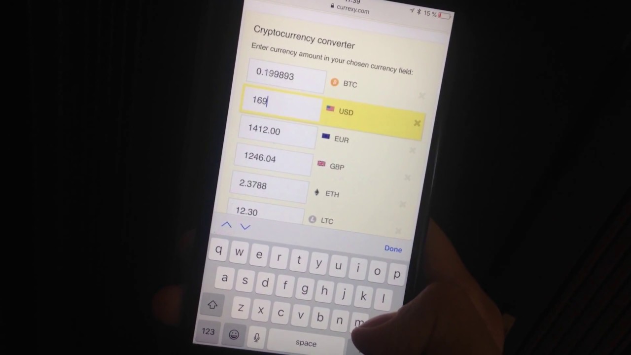 Cryptocurrency converter and calculator