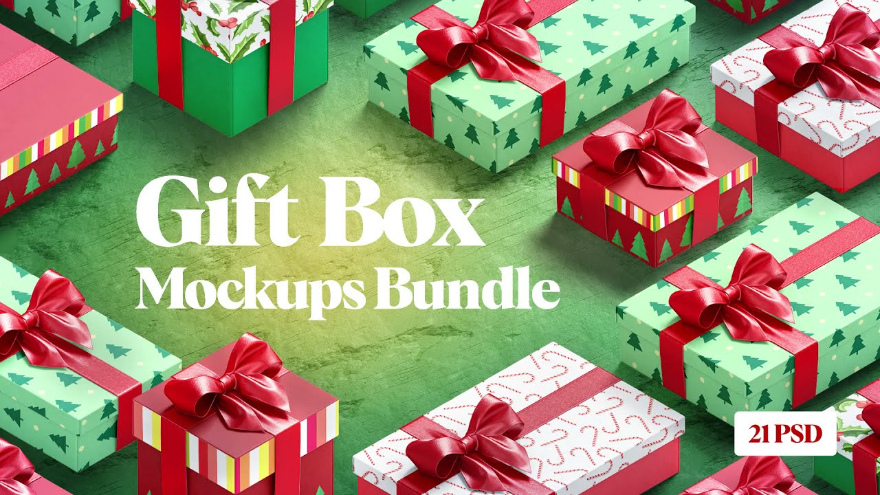 Gift Box Mockups Bundle Presentation