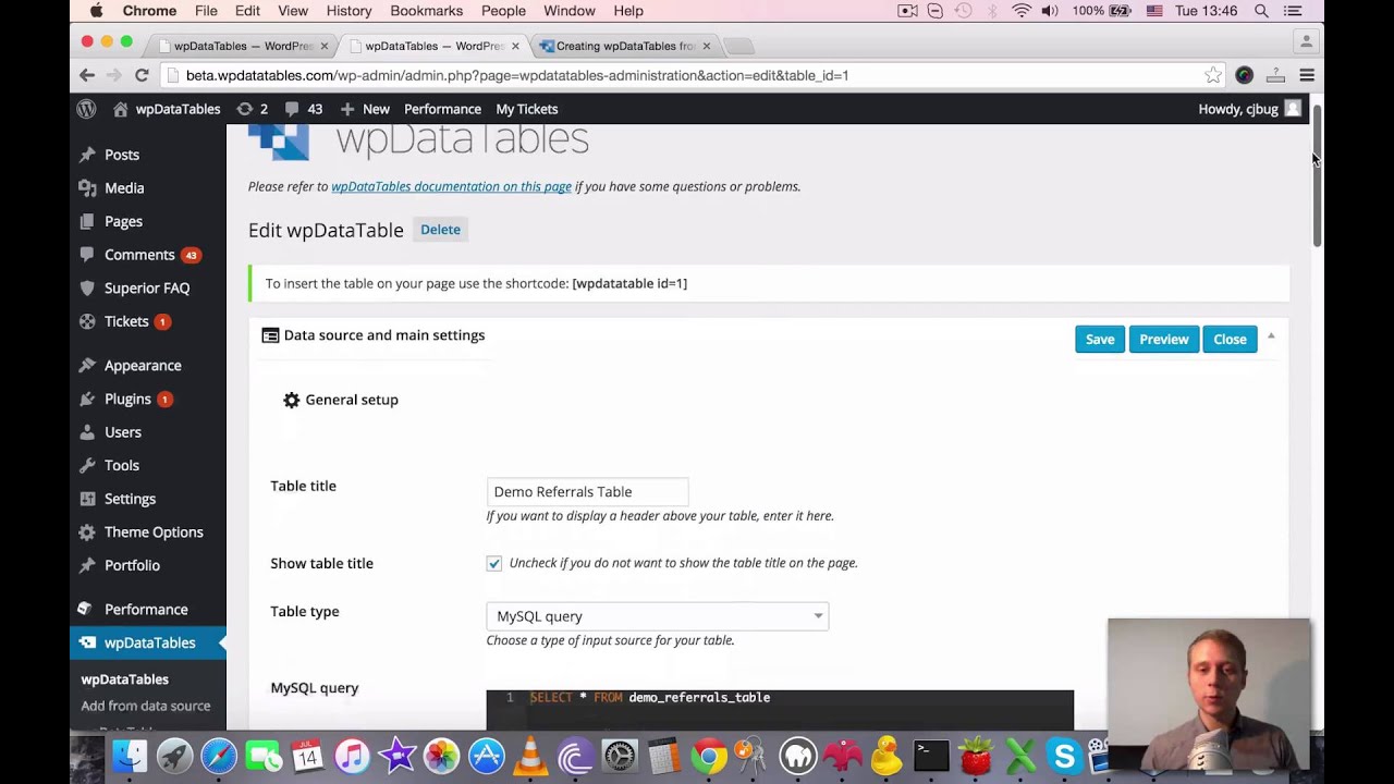 Server side processing feature in wpDataTables WordPress Plugin