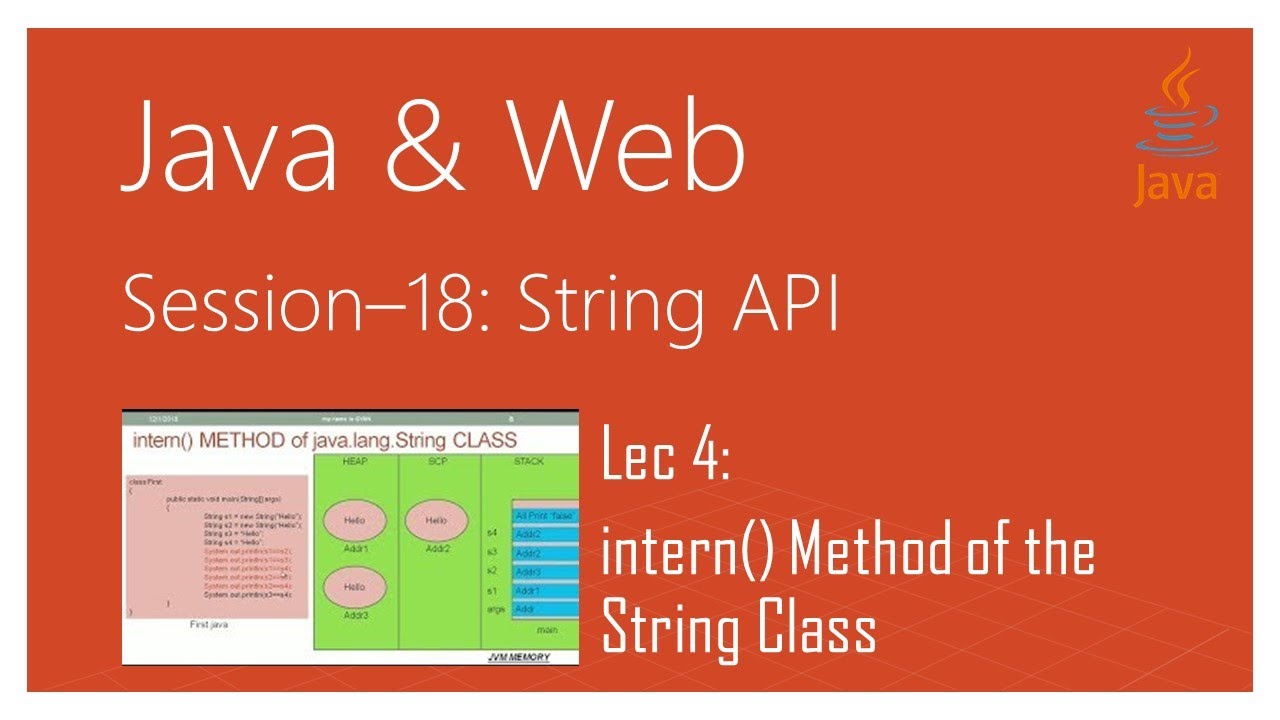 String API in Java | #4 | intern() Method of the java.lang.String Class in Java