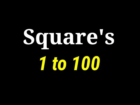 Squares 1 to 100 | List Of Squares From 1 to 100