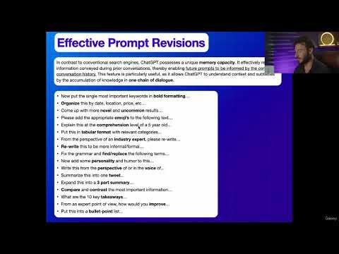 Effective Prompt Revisions Video Lecture - ChatGPT for Everything: How to Use ChatGPT ...
