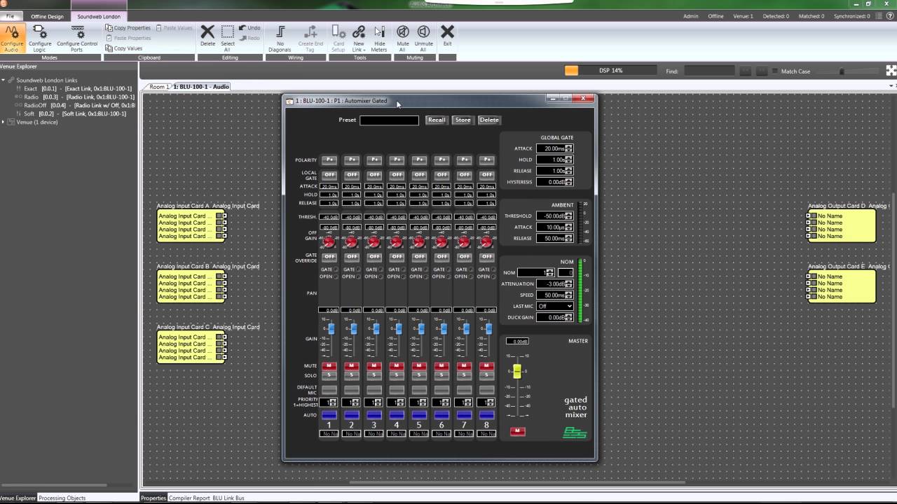 BSS Audio Parameter Links In Audio Architect™