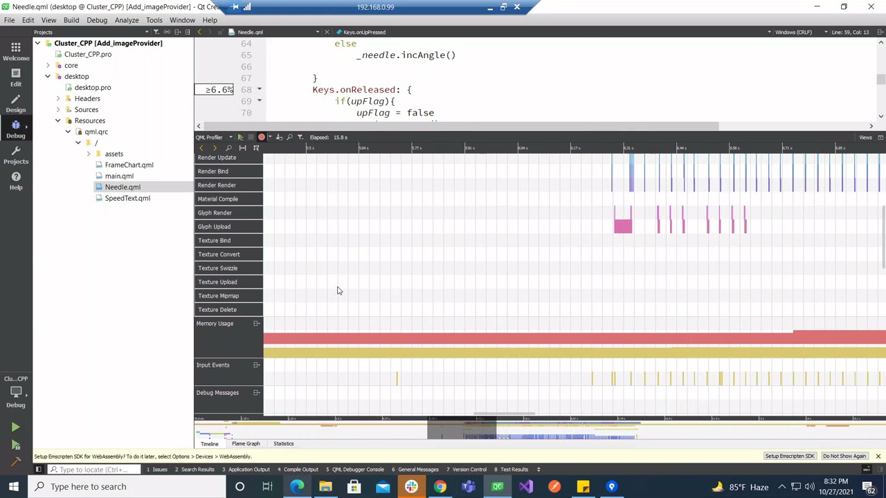 Profiling a QML application using qmlprofiler