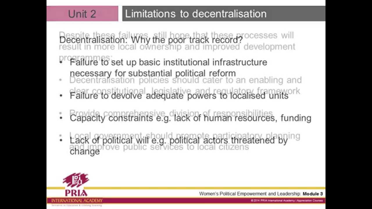 WPEL M 3 PPT Concept of decentralisation and democratic decentralisation