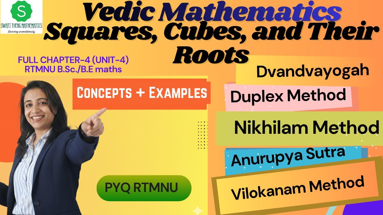 Squares, Cubes, and Their Roots unit-4 vedic maths one short | RTMNU Previous Papers | all concepts