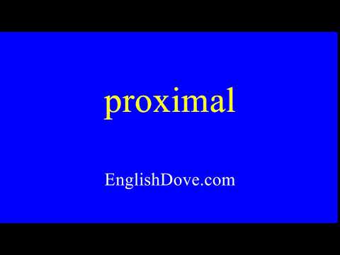 How to pronounce proximal in American English.