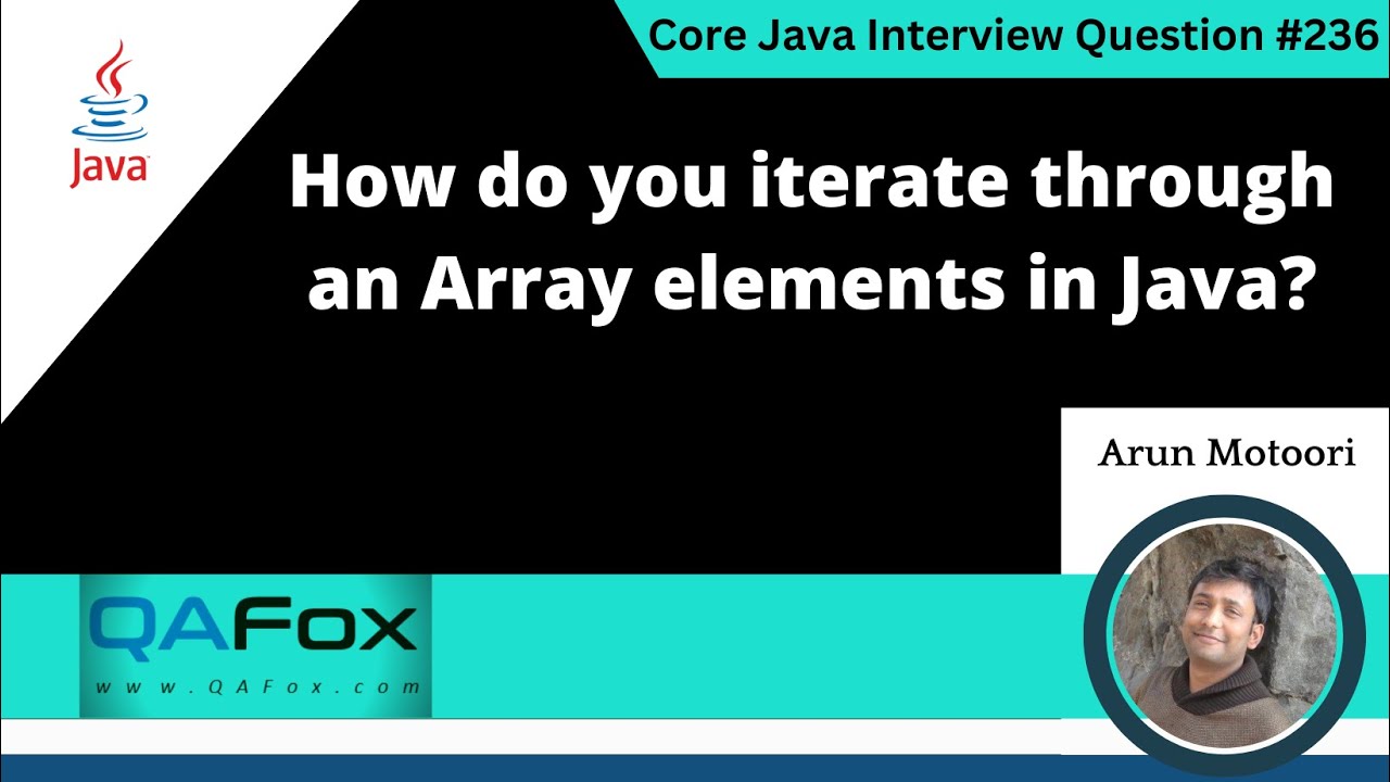 How do you iterate through an Array elements in Java (Core Java Interview Question #236)