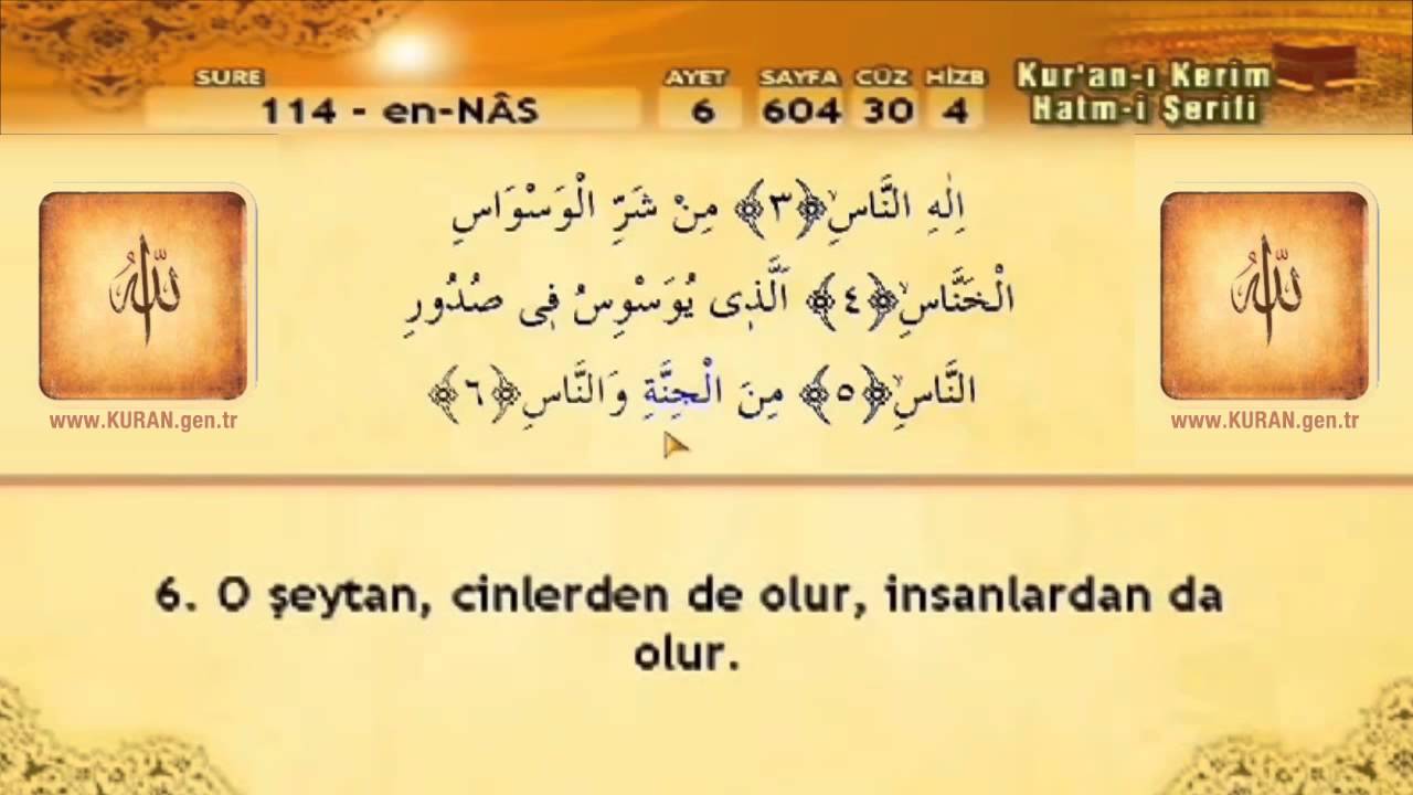 114 Sure Nas Suresi