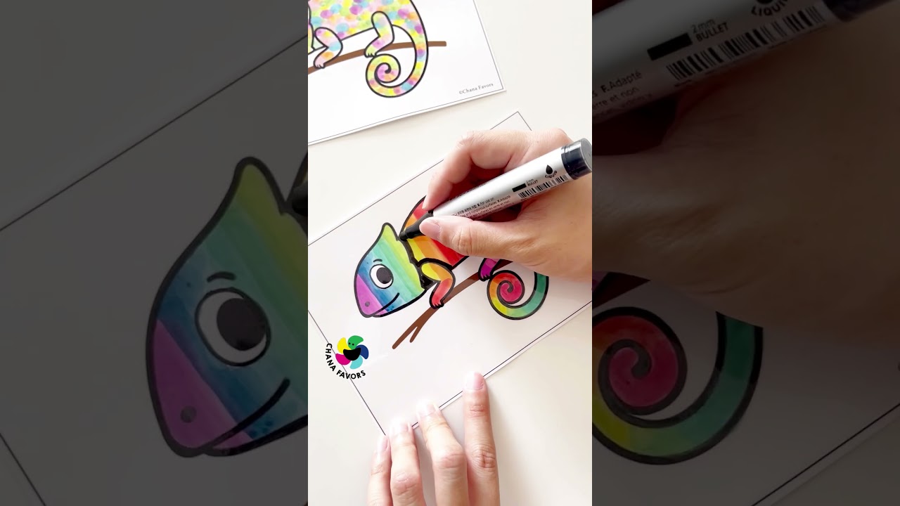 Chameleon Body Art Printable #chanafavors