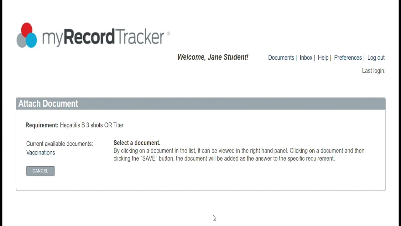 myrecordtracker uploading documents process