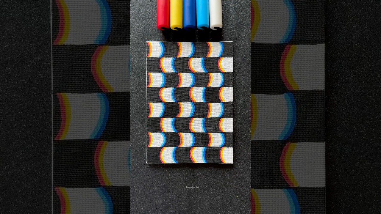 Satisfying art with Posca Markers!🤔😱 Glitch Effect! (#shorts)