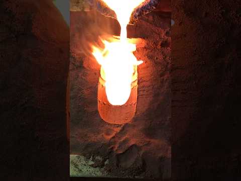 Casting a bronze statue