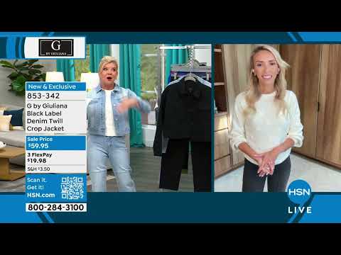 G by Giuliana Black Label Denim Twill Crop Jacket