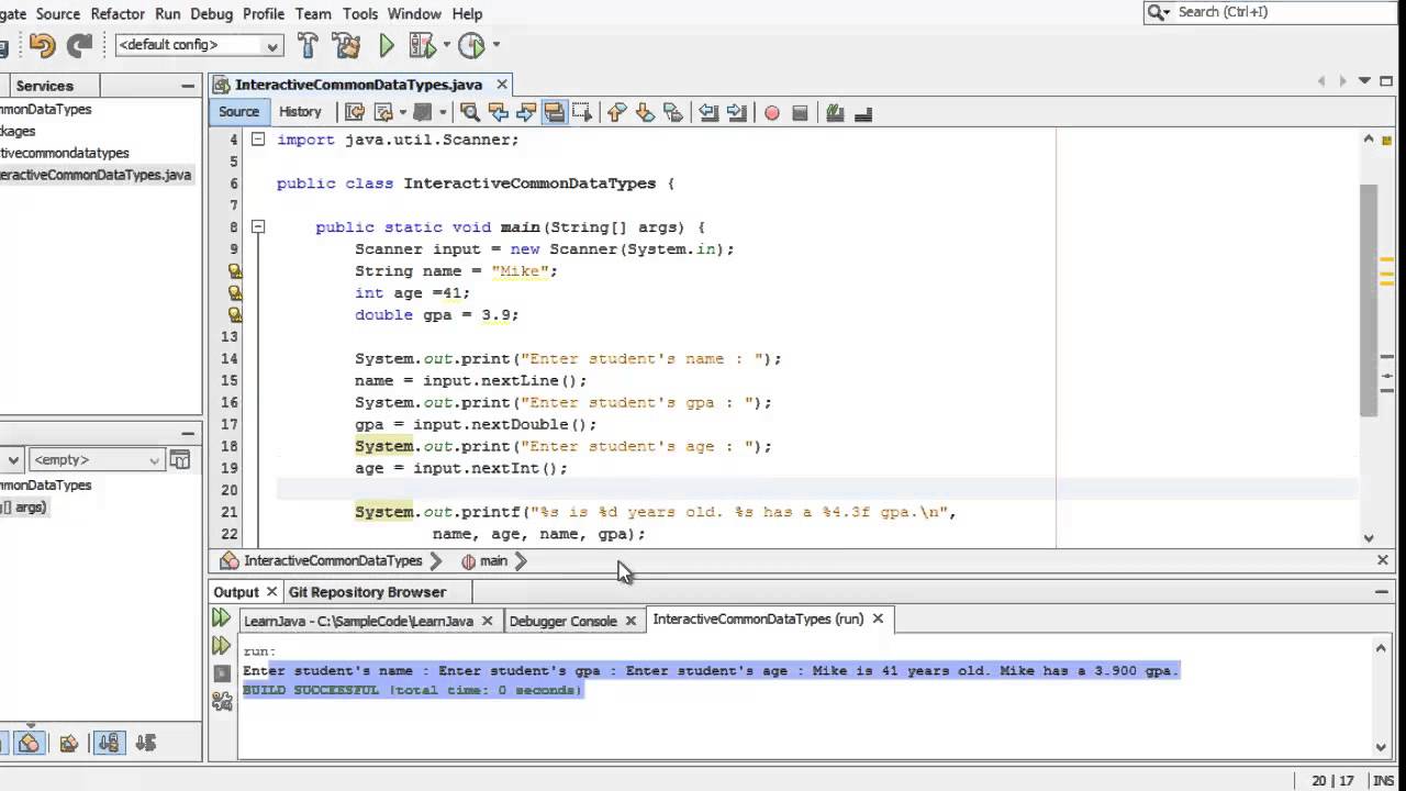 Learn Programming in Java - Lesson 02 : Variables, Data Types and Assignment.