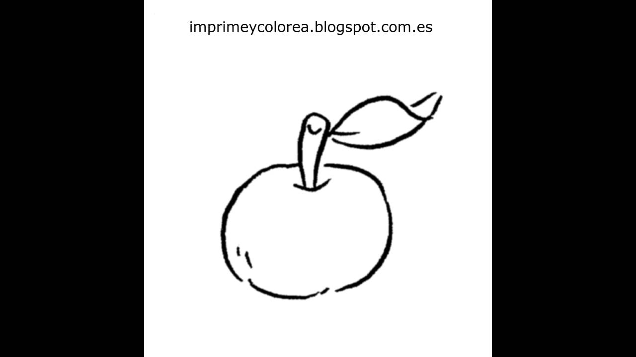 Dibujo de una manzana para imprimir y colorear