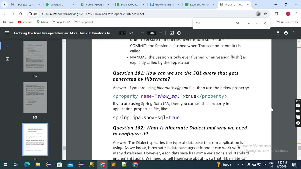 Java Interview Question and Answers | How can we see the SQL query that gets generated by Hibernate?
