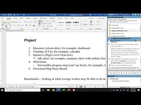JasperActive Word 2019 Lesson 3: Organizing List Information Part 1