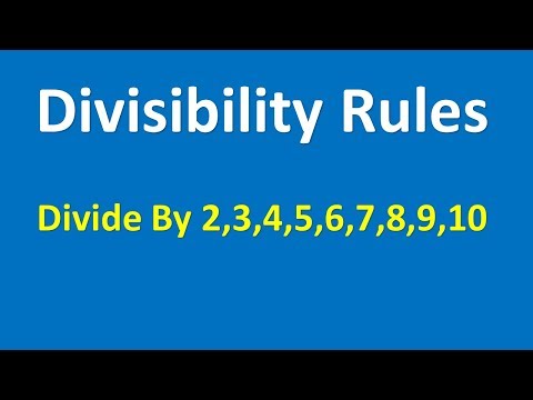 Divisibility Rules – 2, 3, 4, 5, 6, 7, 8, 9, 10