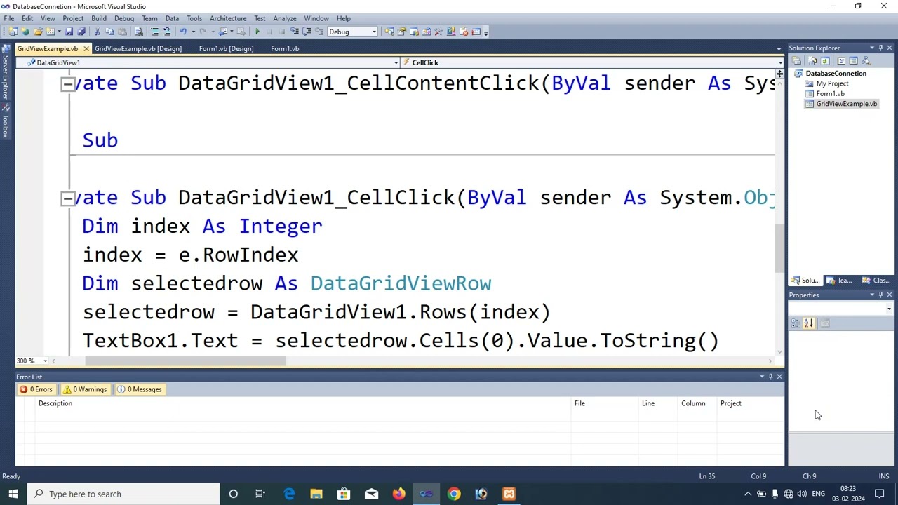 VB.NET DataGridview control example