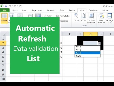Data validation list with UNIQUE values in column - EXCEL