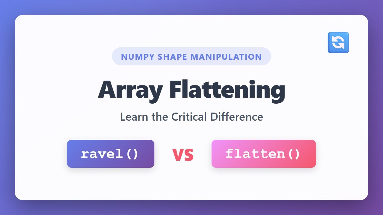 NumPy ravel() vs flatten() - Array Flattening Explained | Python Tutorial