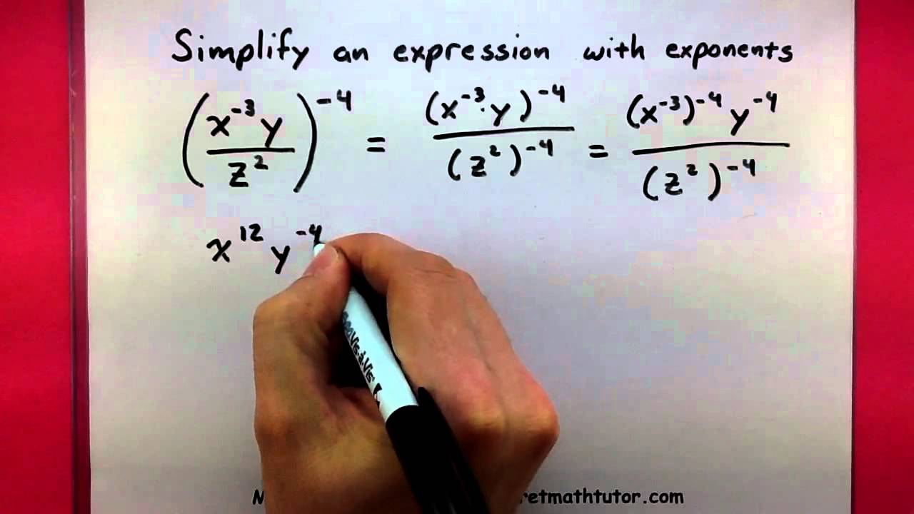Algebra - Simplify an expression with exponents