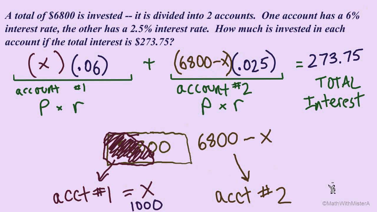 Linear Equation Applications #1 - Investments