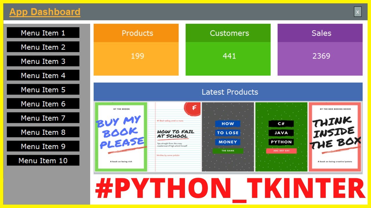 Python Project Tutorial - How To Design Dashboard Form In Python Tkinter