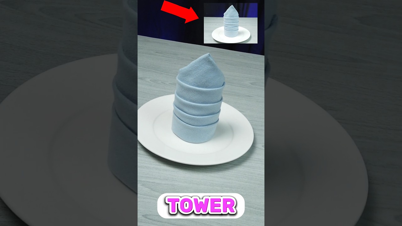 HOW TO MAKE TOWER NAPKIN FOLDING DESIGN  #napkinfolding