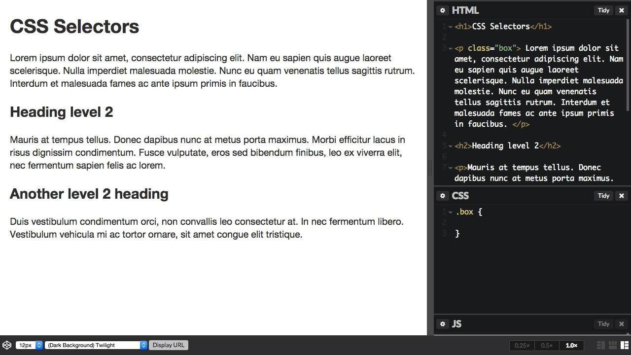 The CSS Layout Workshop: Basic Selectors