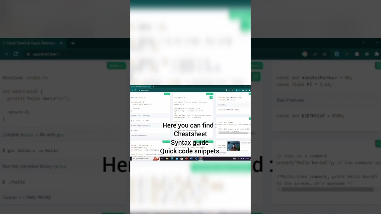 Quickref.me: Your Ultimate Programming Reference | Syntax, Cheat Sheets, and More!