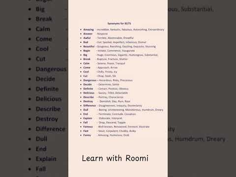 Must-Know Words with Synonyms for IELTS | Boost Your Vocabulary #vocabulary#ielts#learnwithroomi