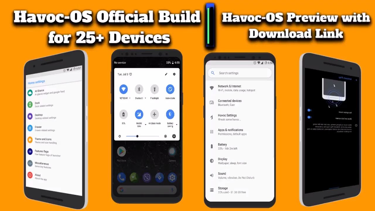 Havoc-OS Official Build Preview for more than 25+  Devices