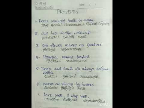 Proverbs in Tamil And English