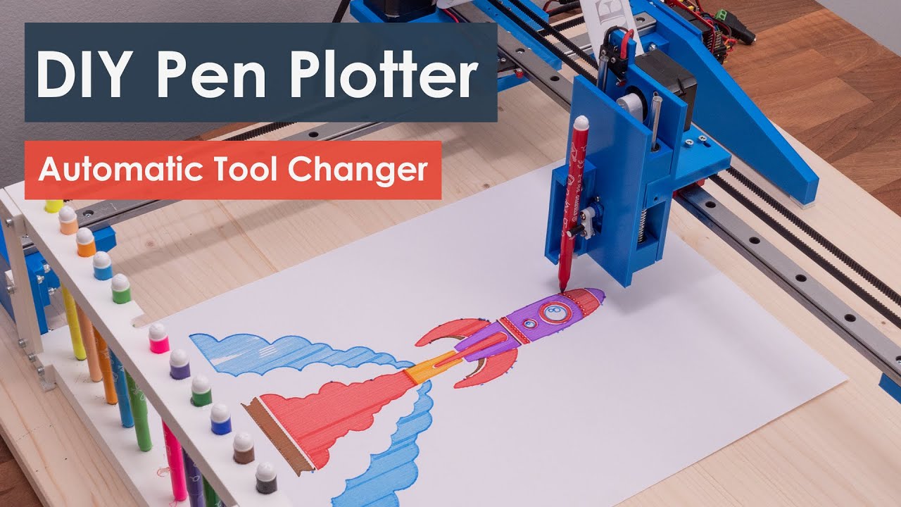 DIY Pen Plotter with Automatic Tool Changer | Arduino based CNC Drawing Machine