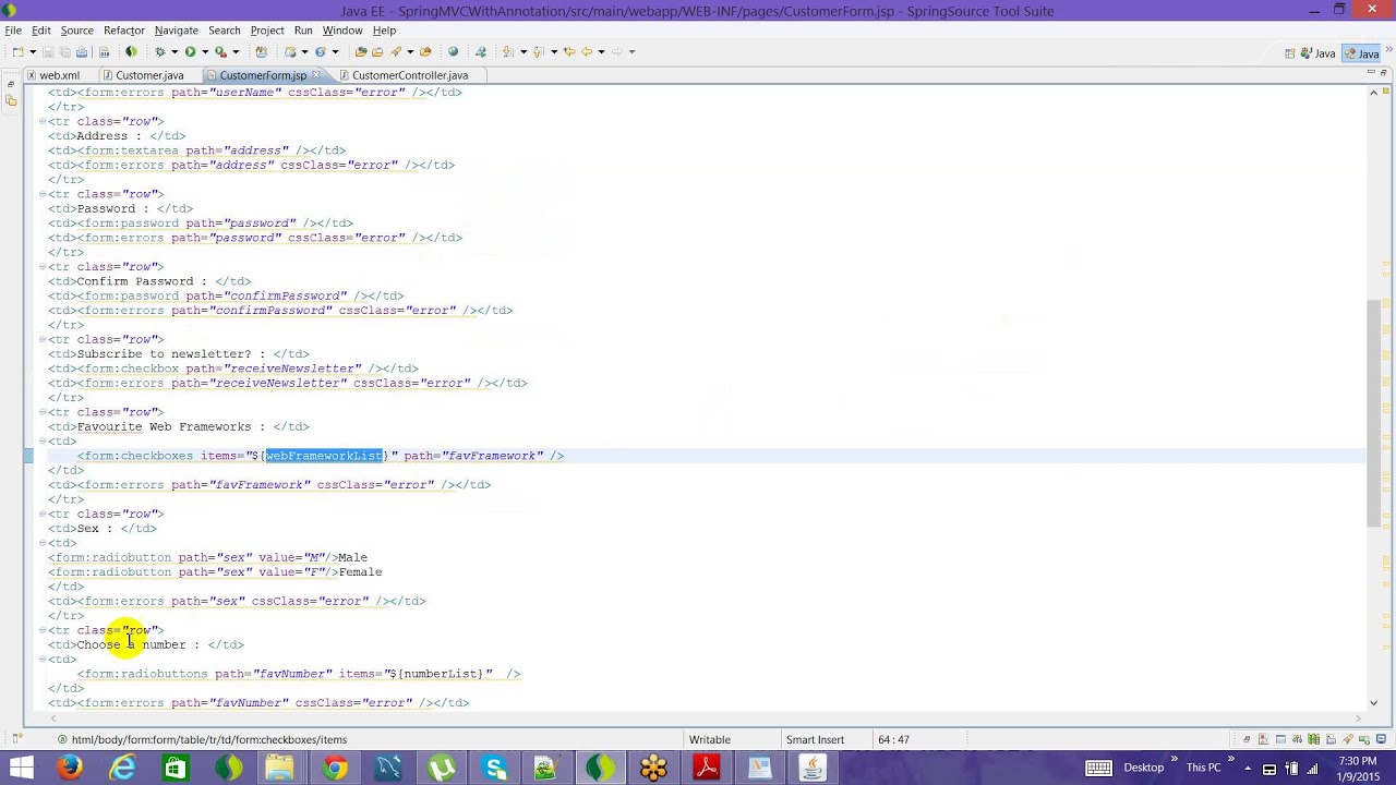 Spring MVC Form Handling
